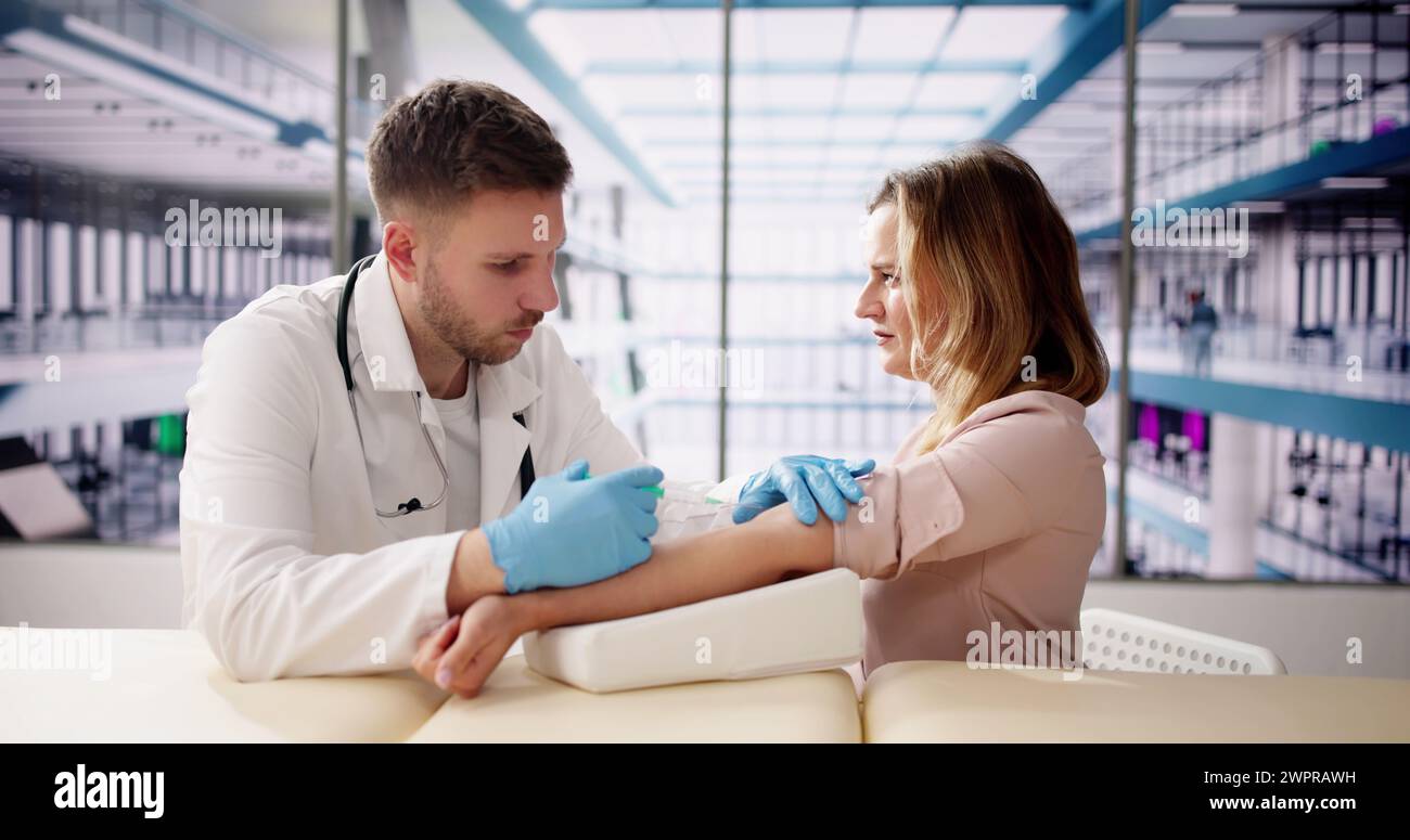 Take doctor blood sample hi-res stock photography and images - Alamy