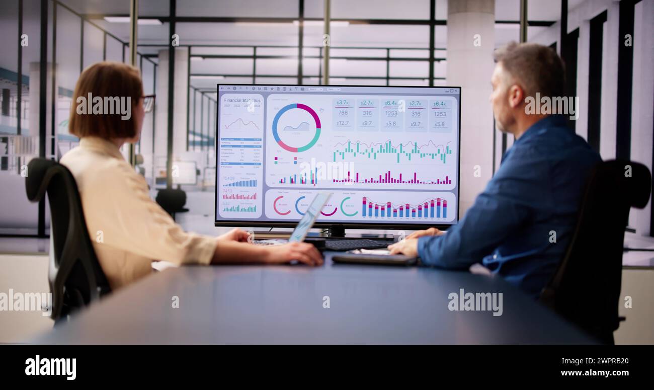 Data Analyst Using Data Analytics KPI Dashboard Stock Photo - Alamy