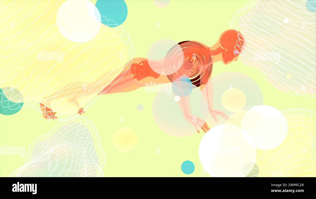 Man doing a push-up, illustration Stock Photo - Alamy