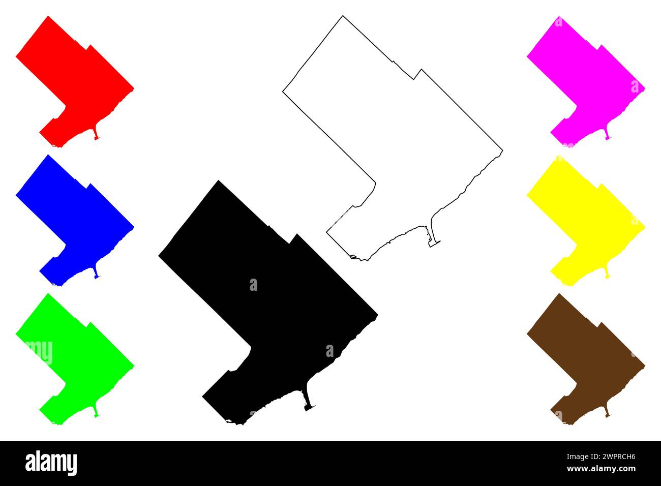 Burlington city (Canada, Ontario Province) map vector illustration ...