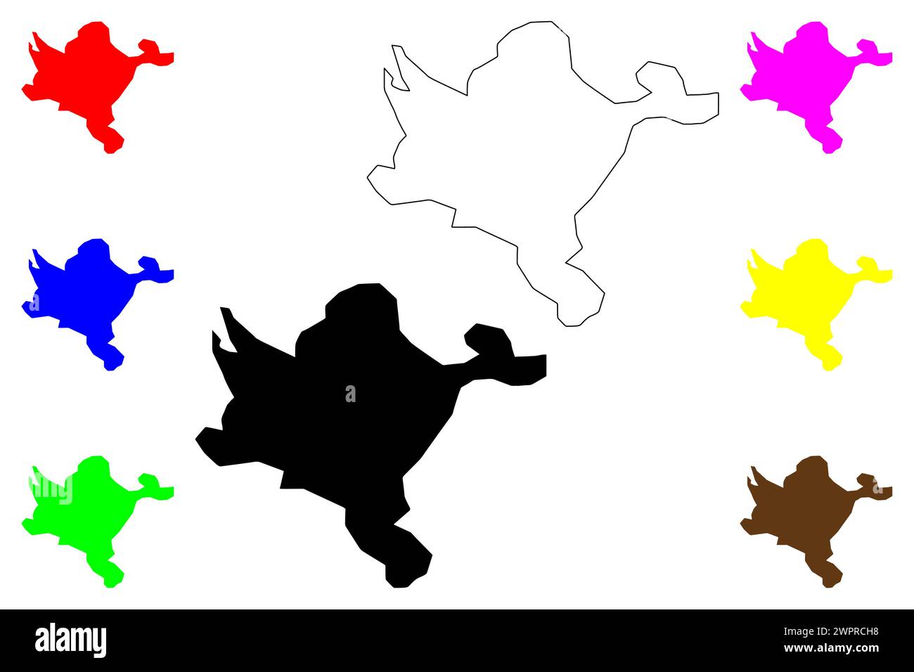 Kumba city (Republic of Cameroon) map vector illustration, scribble ...