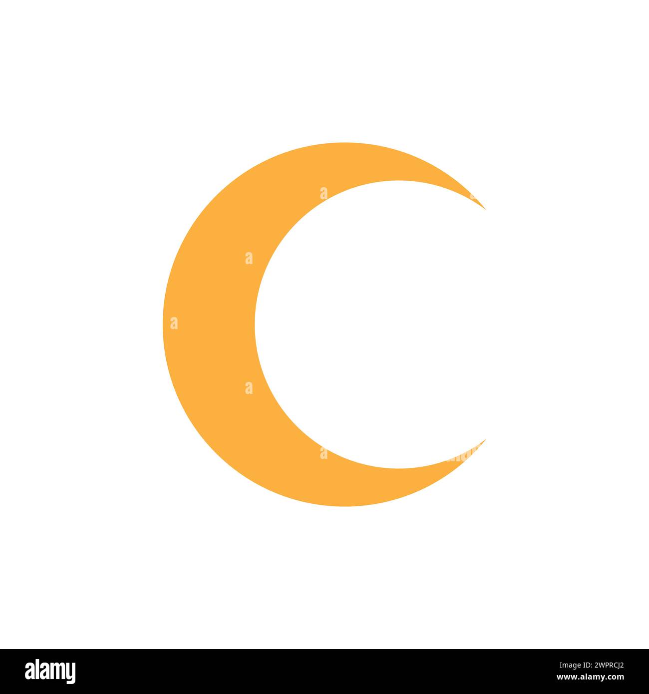 Crescent icon, flag flat symbol isolated on white background. Moon ...