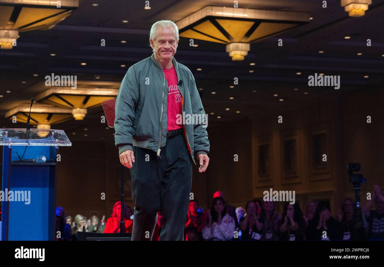 National Harbor, Maryland, USA. 24th Feb, 2024. Peter Navarro, former ...