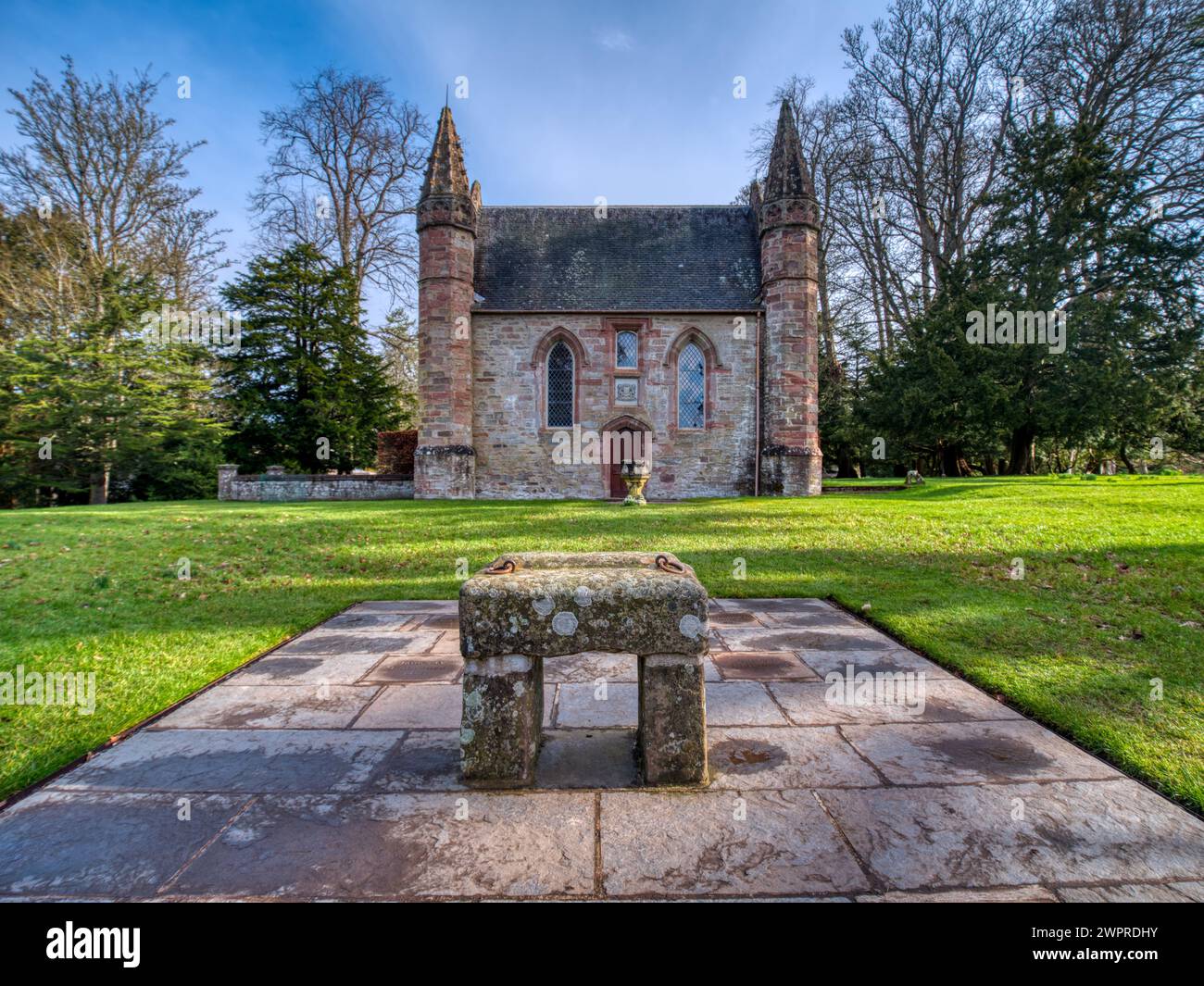 A replica of the Stone of Scone, Scone Palace, Perthshire, Scotland ...