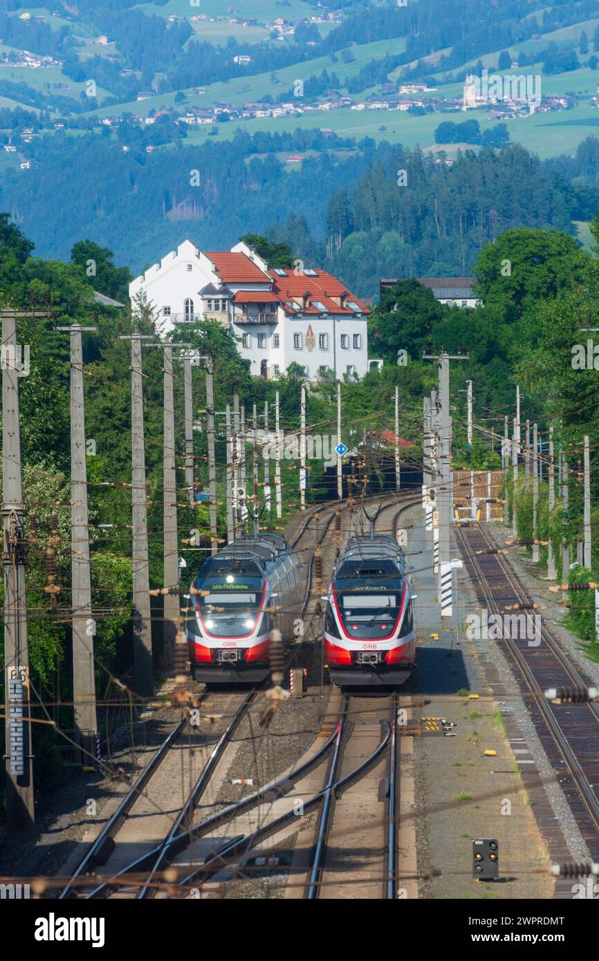 Hall in Tirol: railway line Kufstein–Innsbruck (Unterinntalbahn), local ...