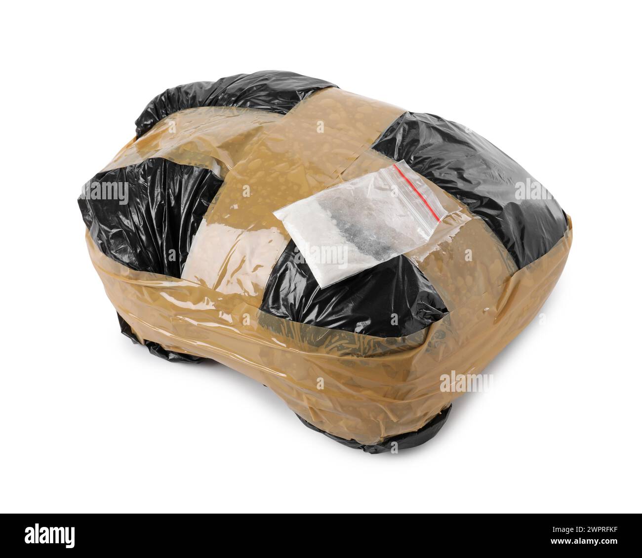 Packages with narcotics isolated on white. Drug addiction Stock Photo ...