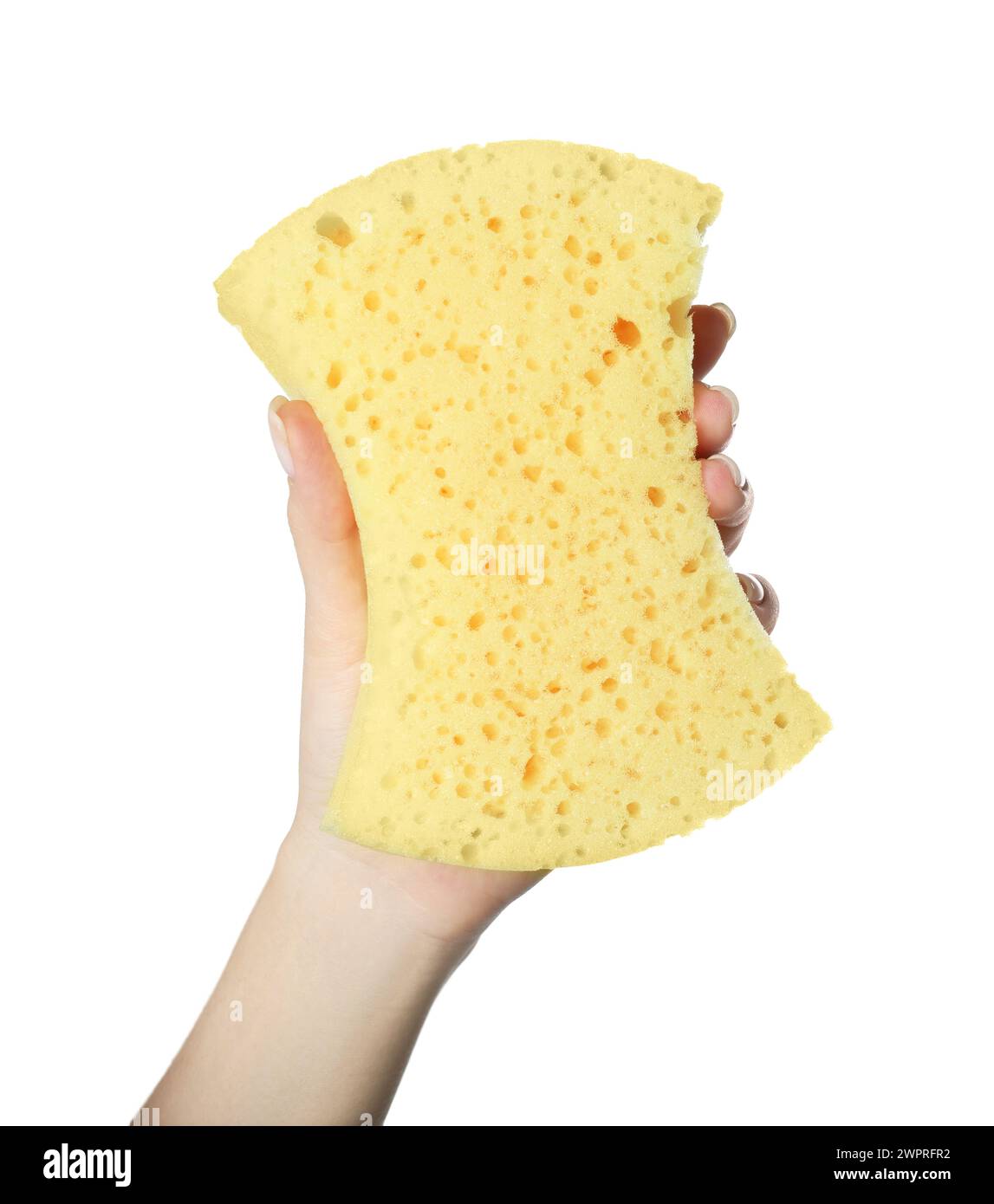 Hand holding sponge washing car Cut Out Stock Images & Pictures - Alamy