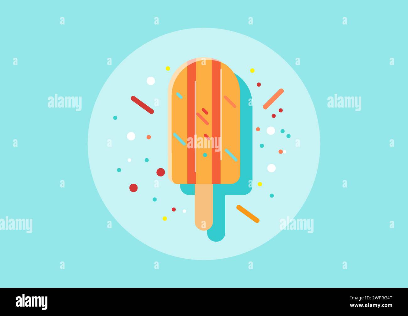 Illustration of a vibrant array of Popsicle sticks, each adorned with ...