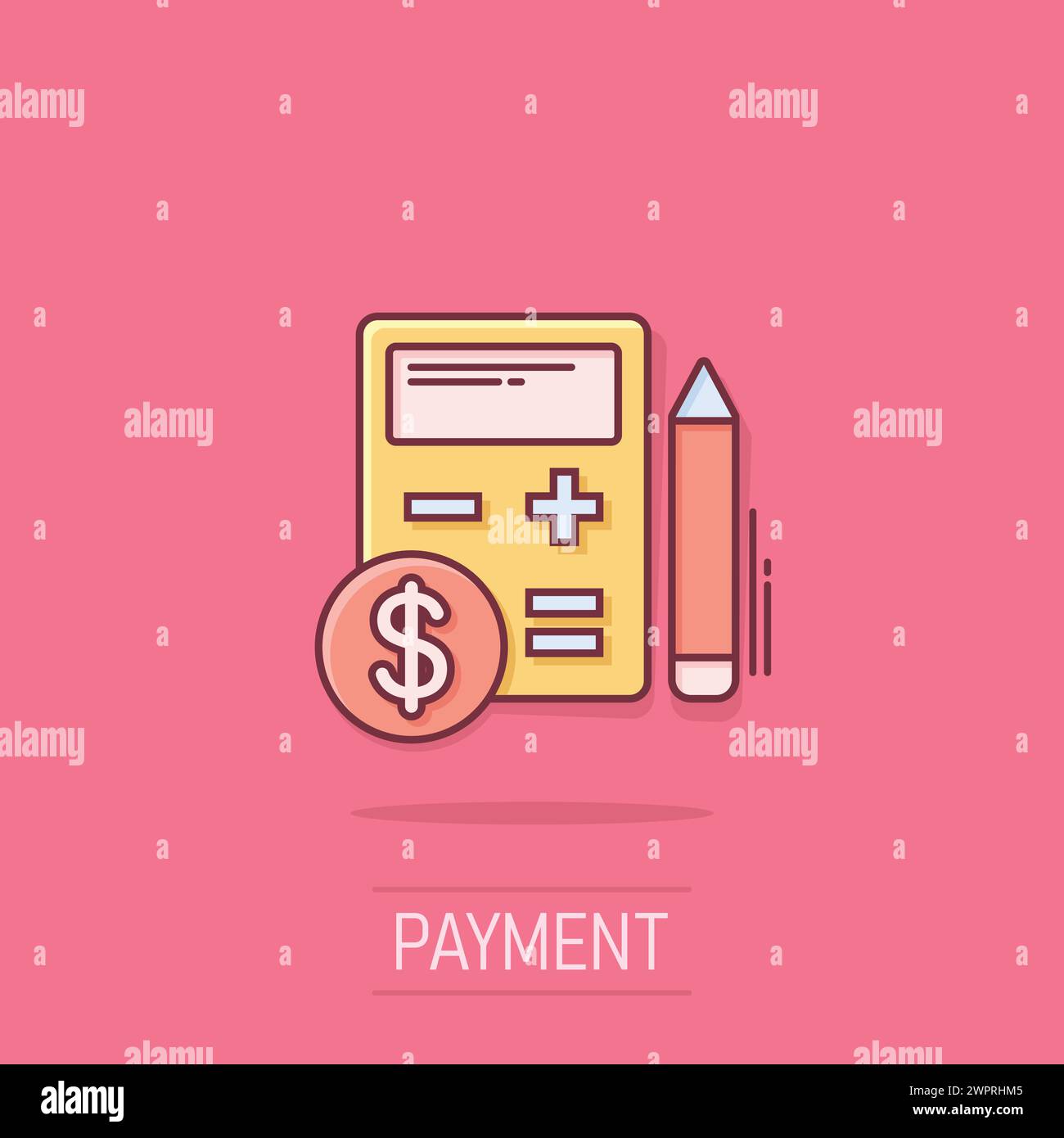 Tax payment icon in comic style. Budget invoice cartoon vector ...