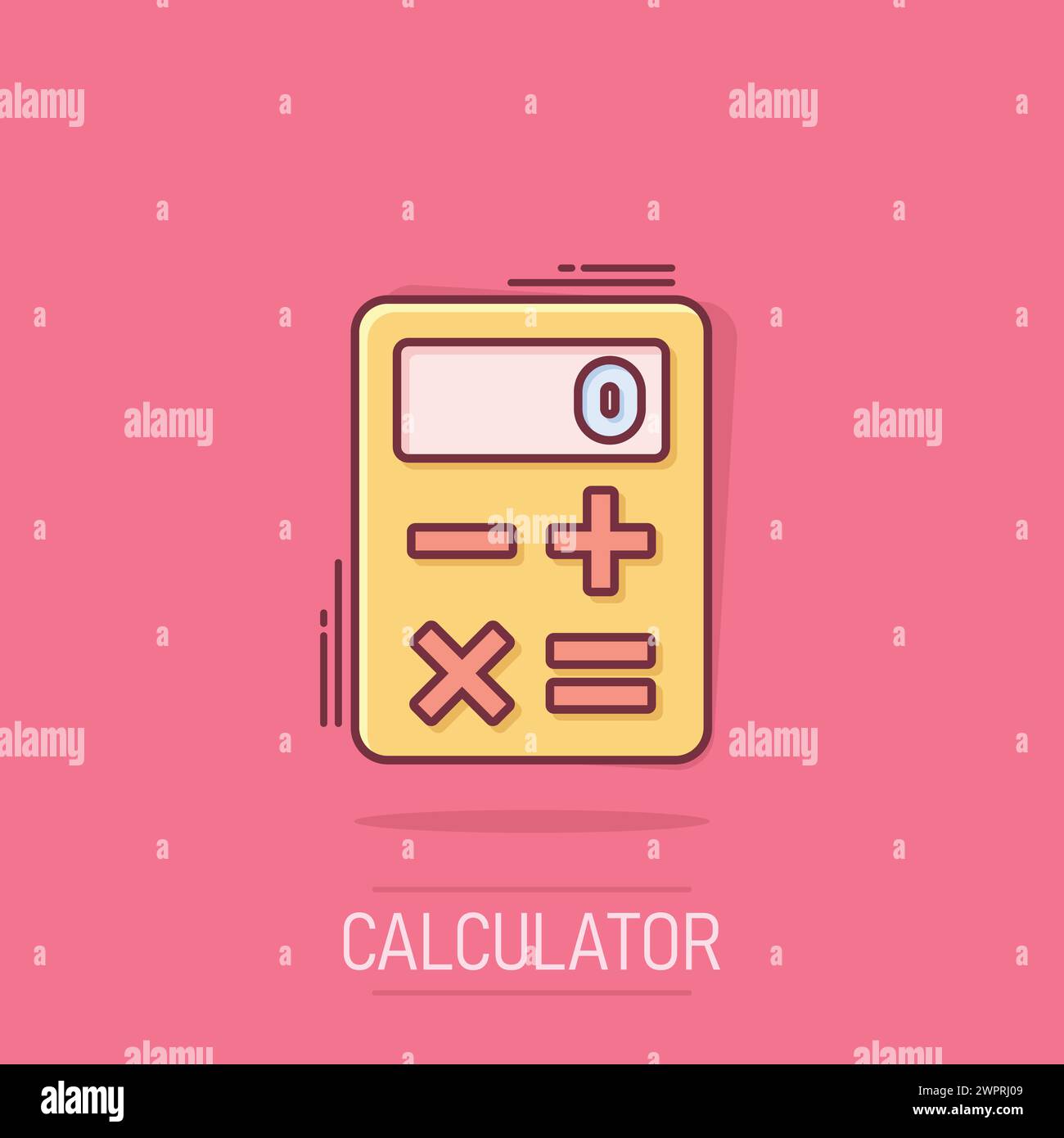 Calculator icon in comic style. Calculate cartoon vector illustration ...
