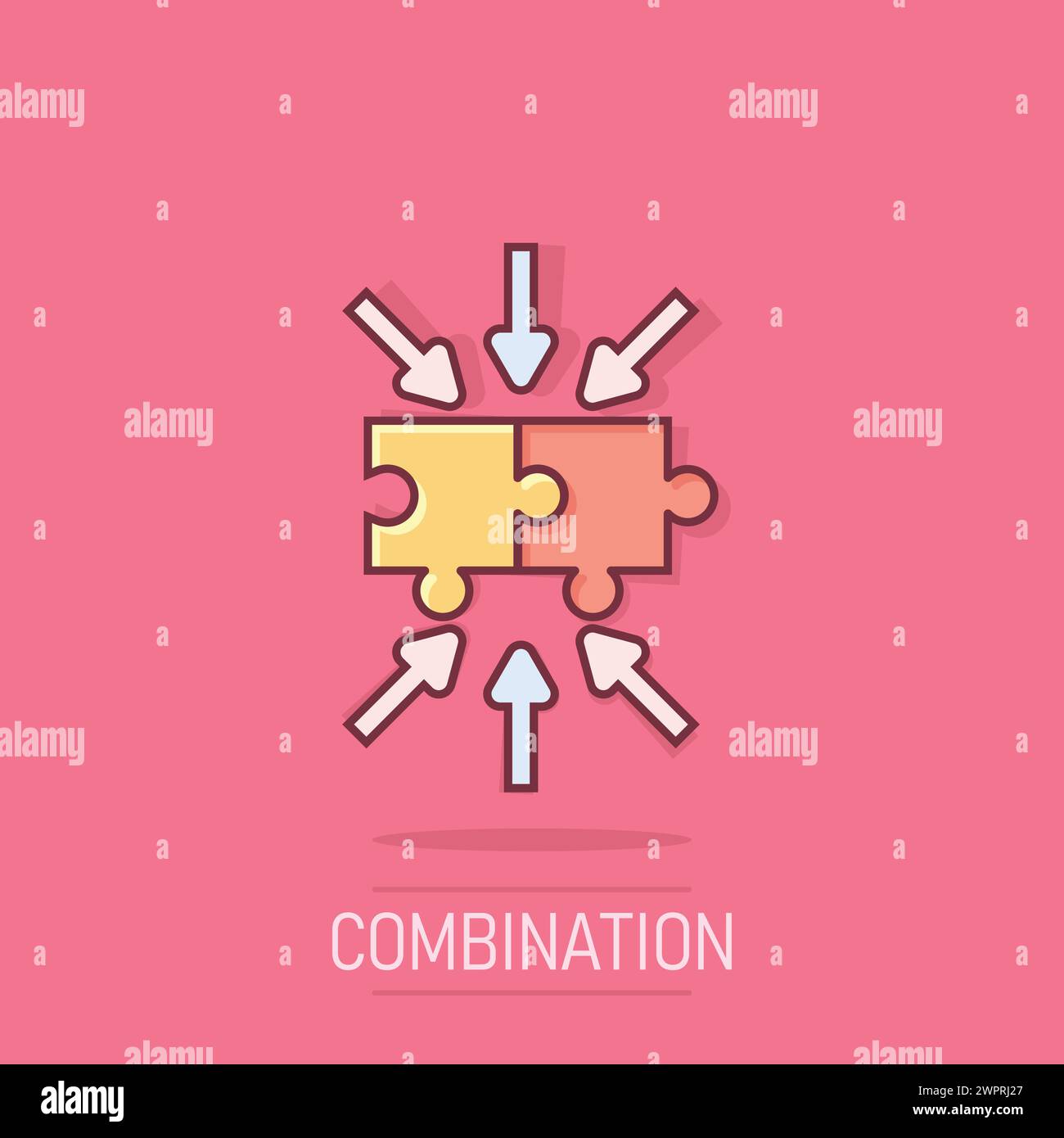 Jigsaw effect Stock Vector Images - Alamy