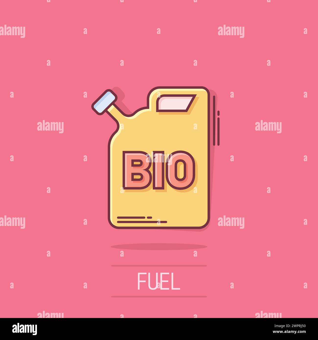 Gasoline canister icon in comic style. Petrol can cartoon vector ...