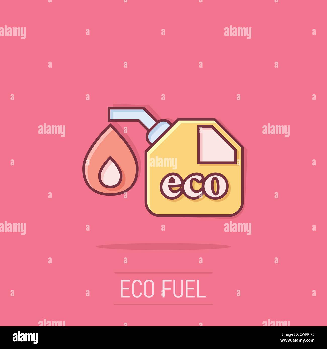 Gasoline canister icon in comic style. Petrol can cartoon vector ...