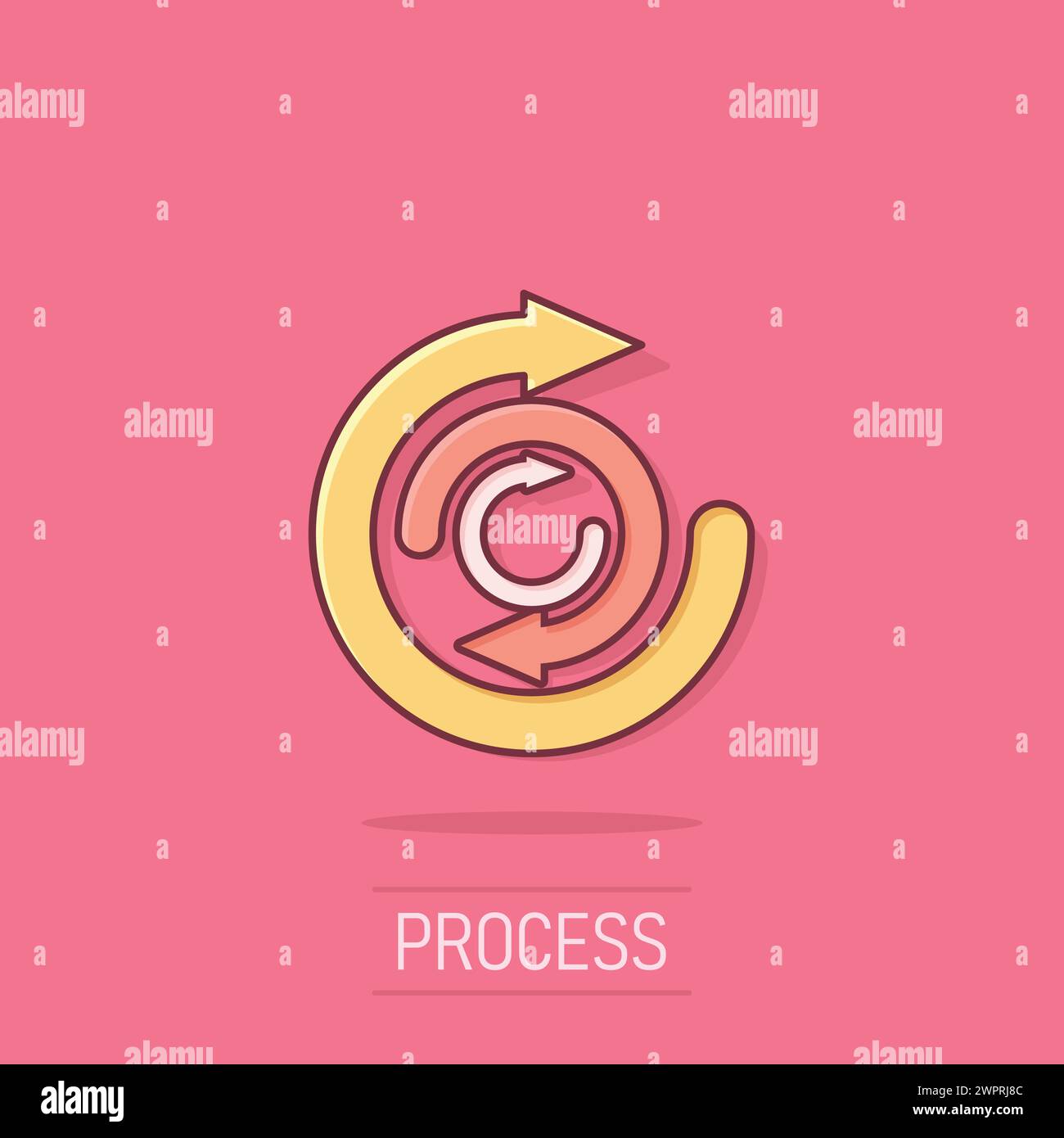 Arrow cycle icon in comic style. Recycle eco cartoon vector ...