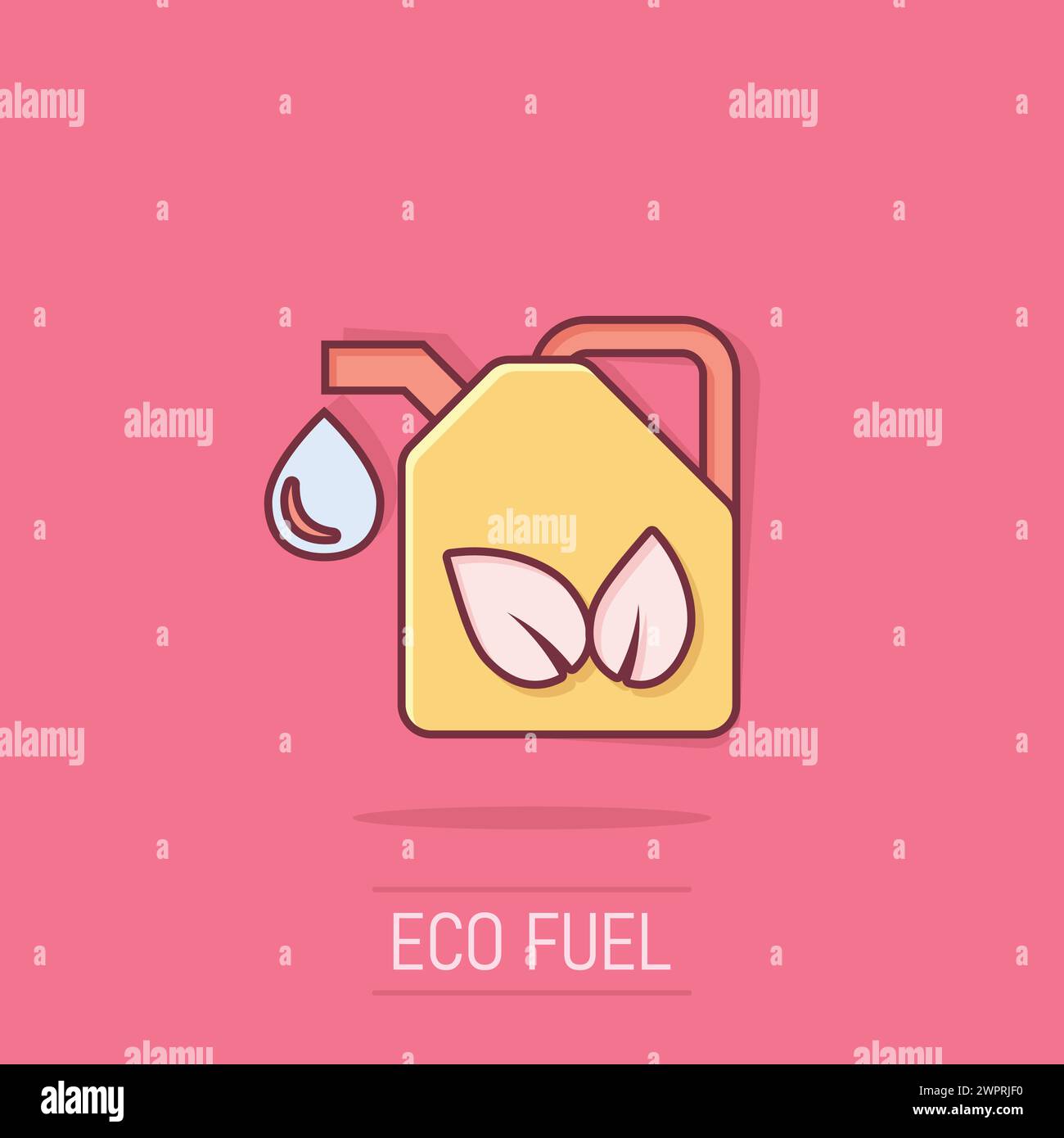 Gasoline canister icon in comic style. Petrol can cartoon vector ...