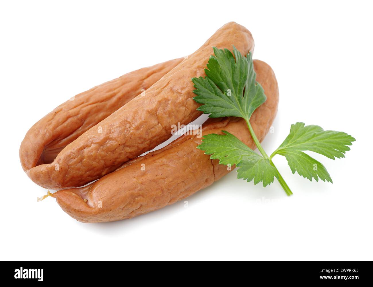 sausage on white background Stock Photo - Alamy