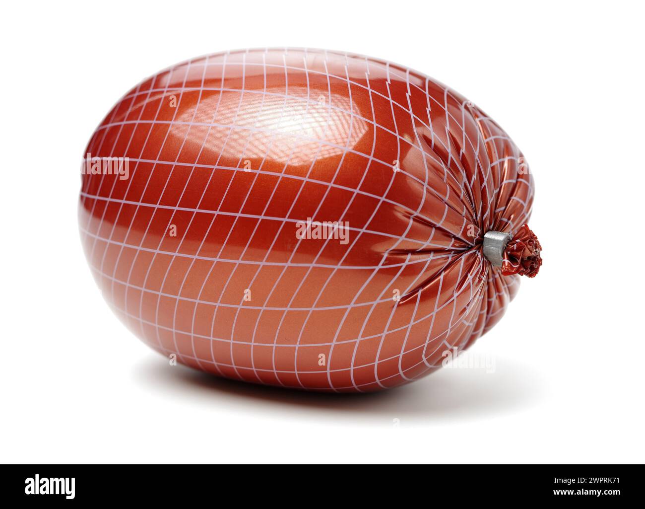 Ham sausage package on white background Stock Photo - Alamy