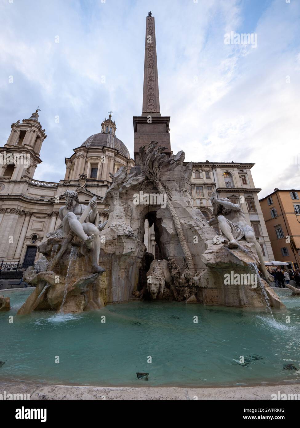 Piazza Navona baroque fountain, Rome, Italy Stock Photo - Alamy