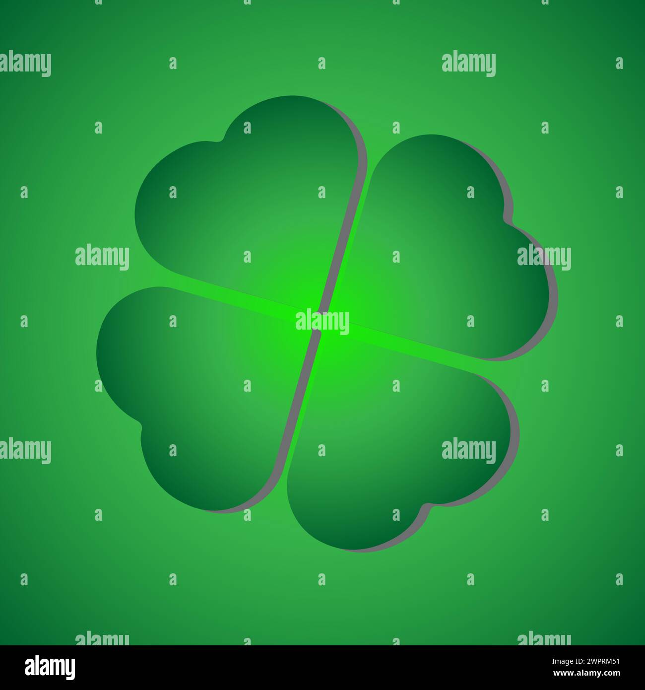 Green Shamrock clover vector icon. St Patrick day symbol, leprechaun ...