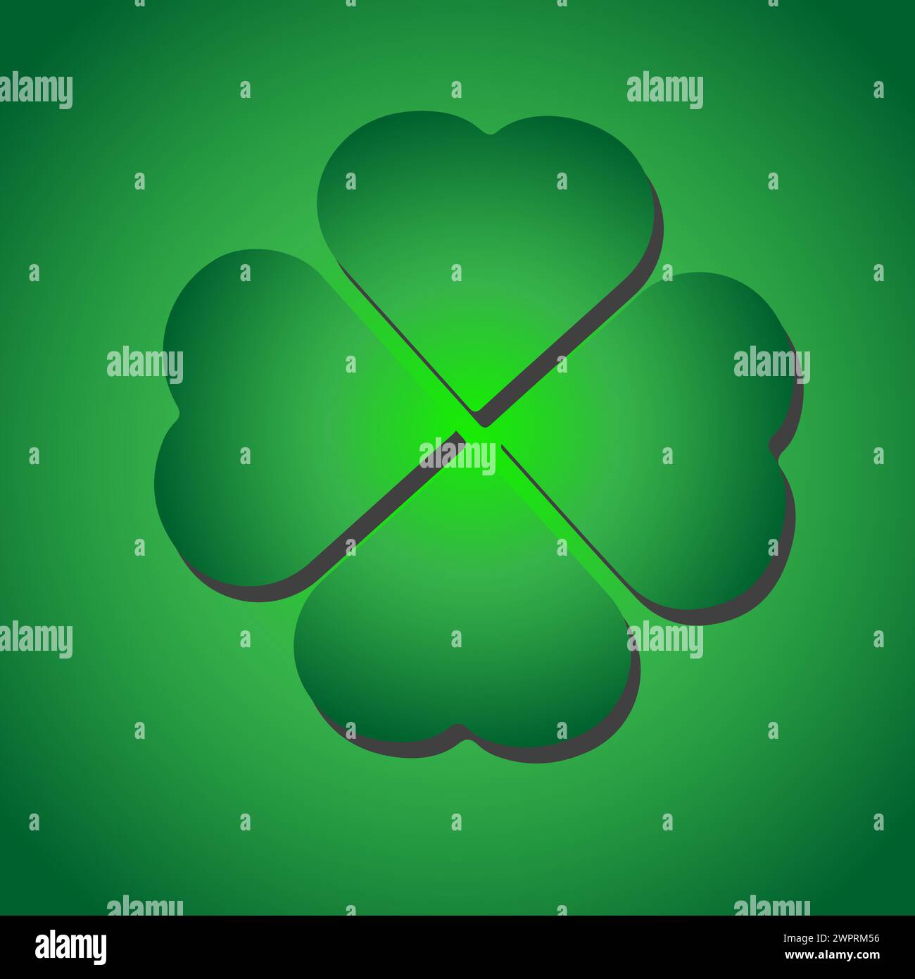Green Shamrock clover vector icon. St Patrick day symbol, leprechaun leaf sign. Shamrock clover ...
