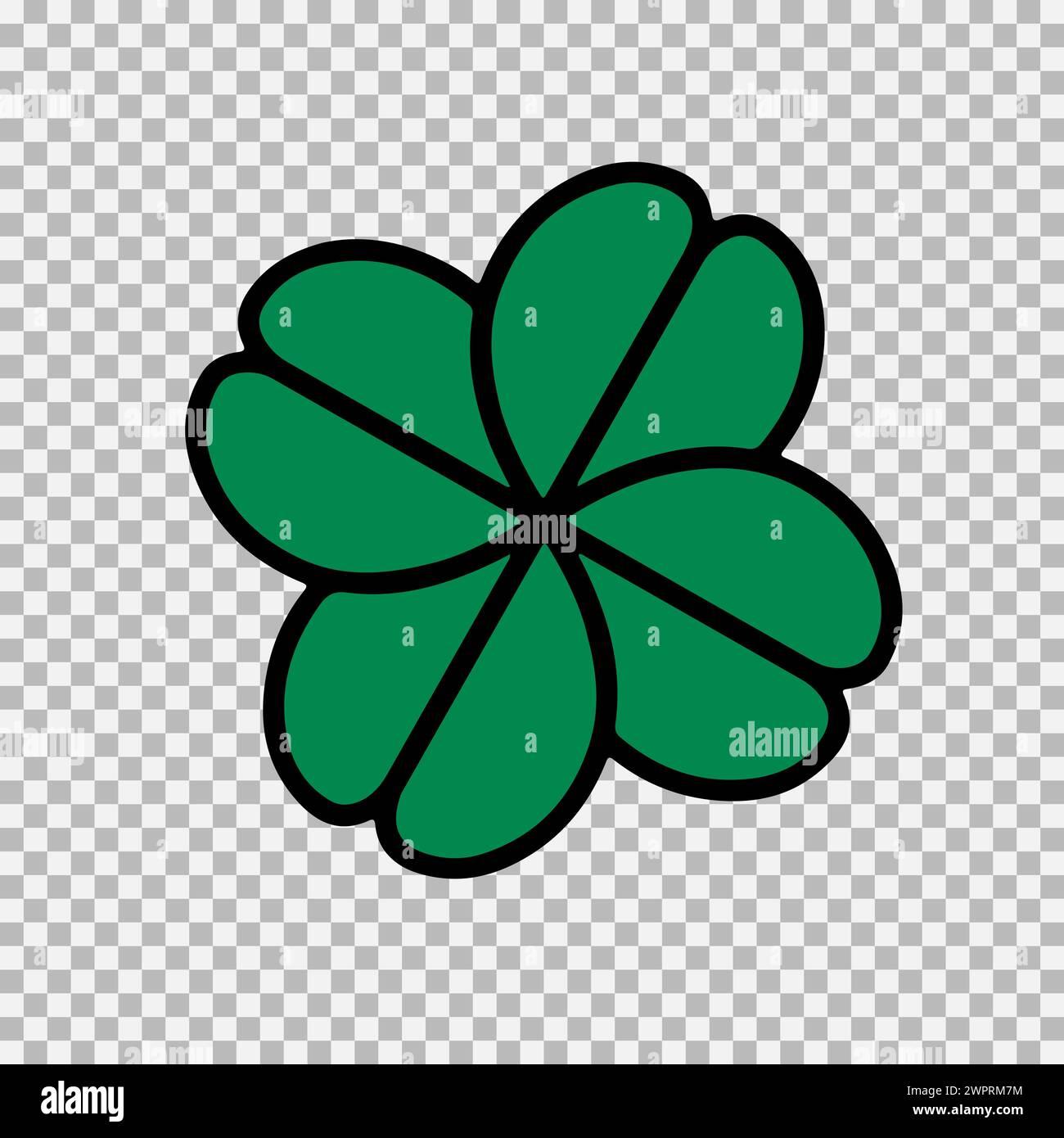 Green Shamrock clover vector icon. St Patrick day symbol, leprechaun ...