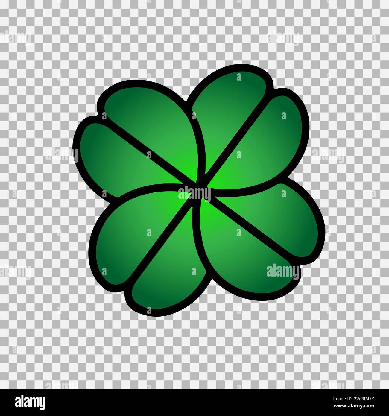 Green Shamrock clover vector icon. St Patrick day symbol, leprechaun leaf sign. Shamrock clover ...