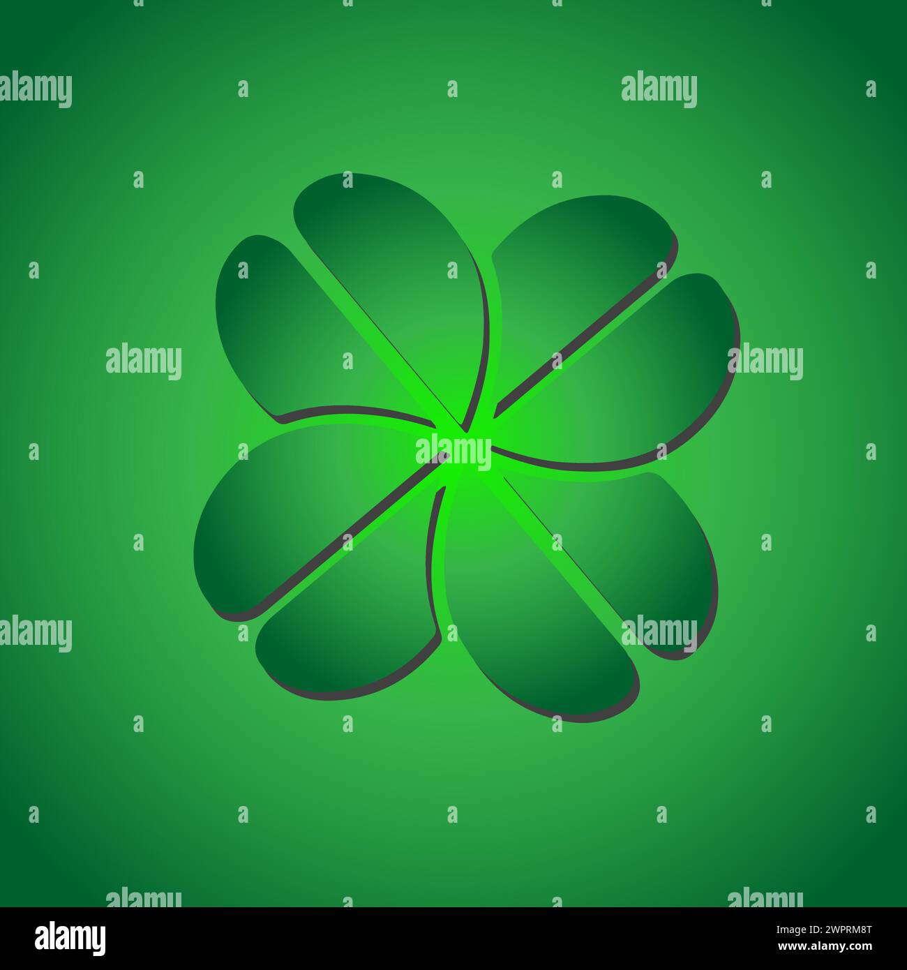 Green Shamrock clover vector icon. St Patrick day symbol, leprechaun leaf sign. Shamrock clover ...