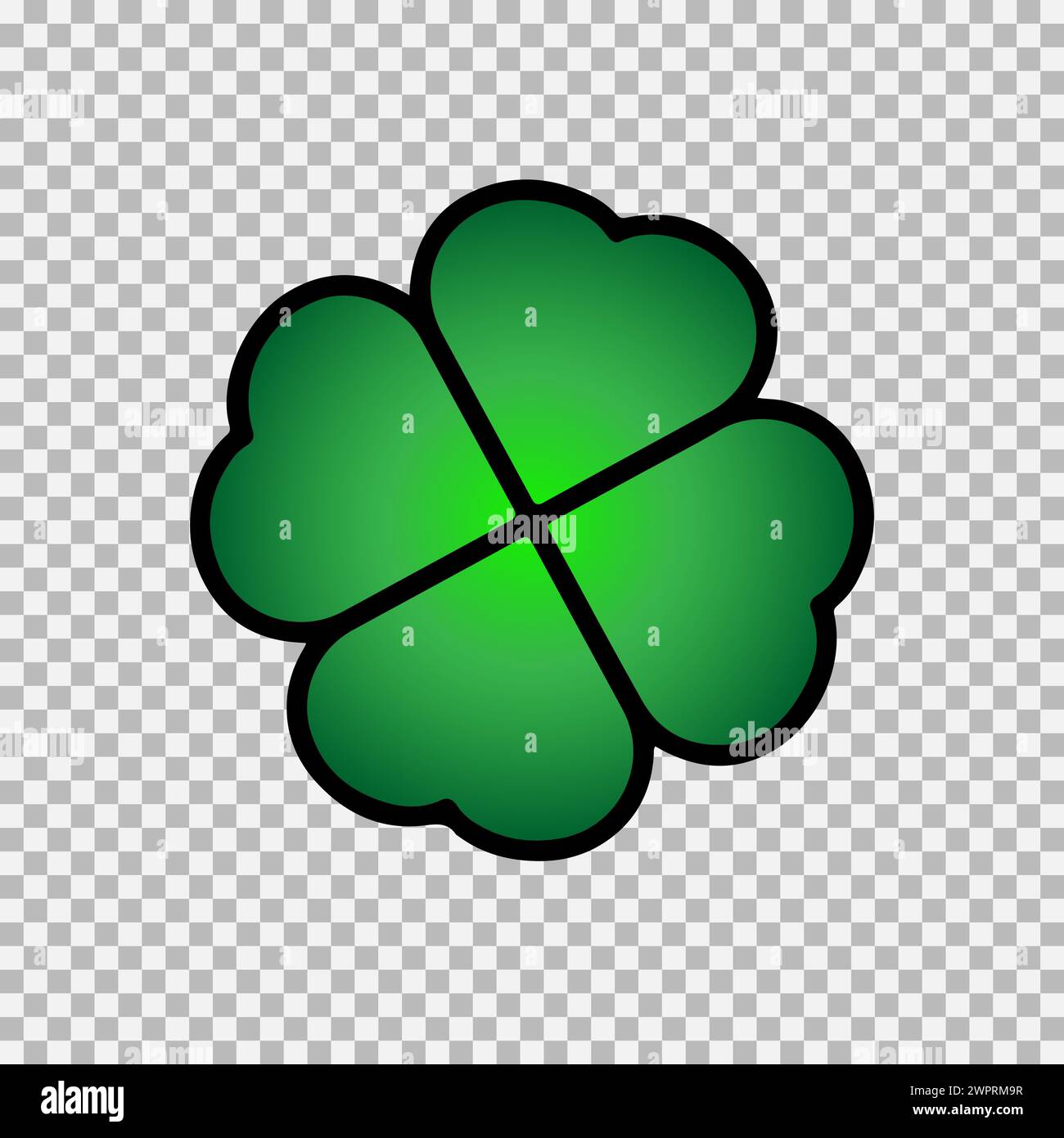 Green Shamrock clover vector icon. St Patrick day symbol, leprechaun ...