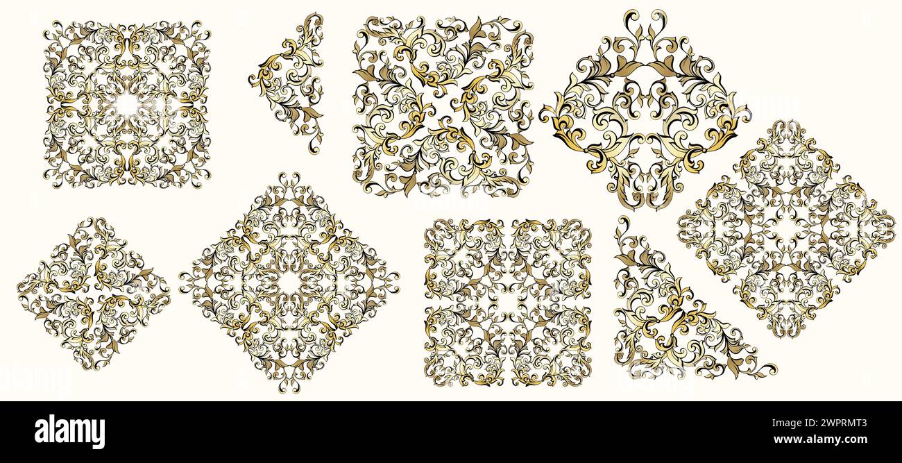 Vector damask vintage baroque scroll ornament swirl Stock Vector Image ...