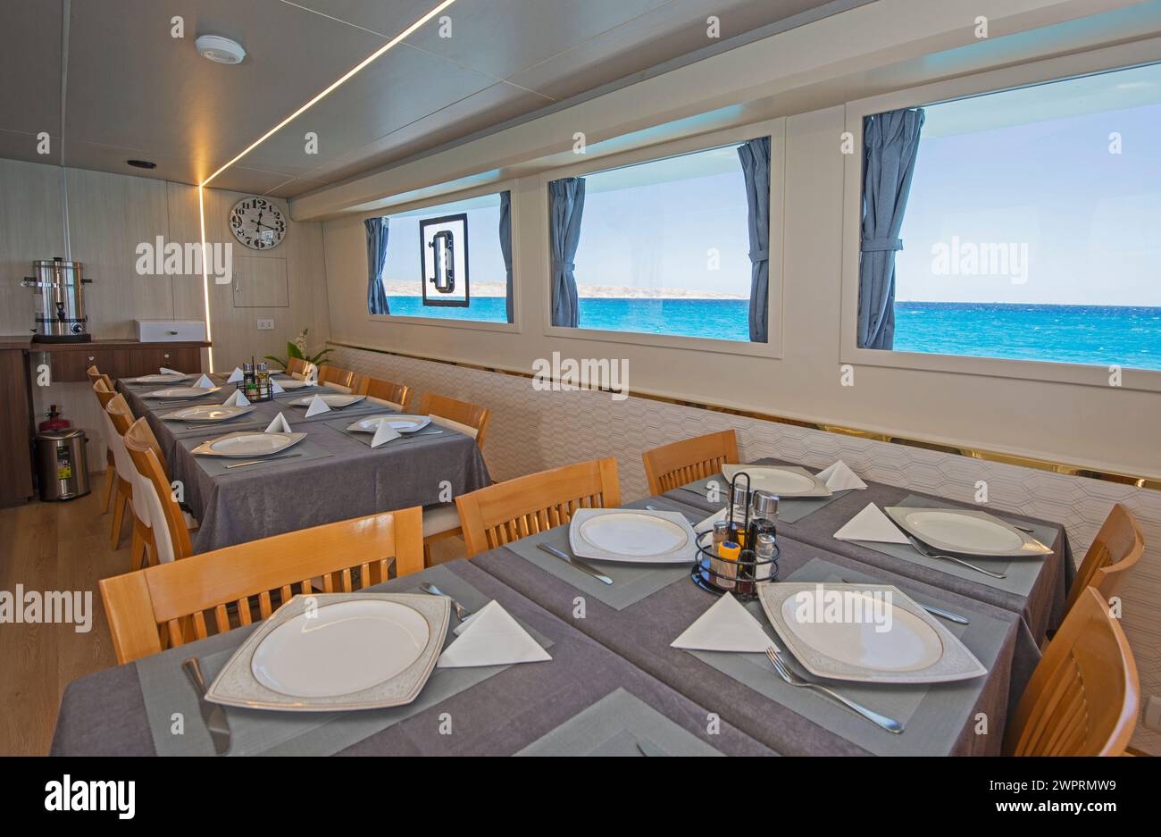 Interior design furnishing decor of the salon dining area in a large ...