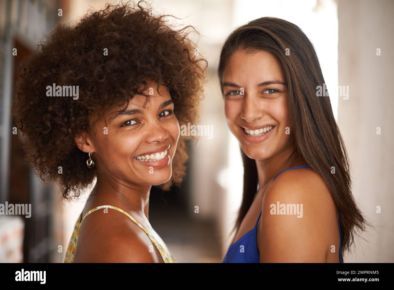 Face, friends and portrait with diversity at home, house and apartment ...