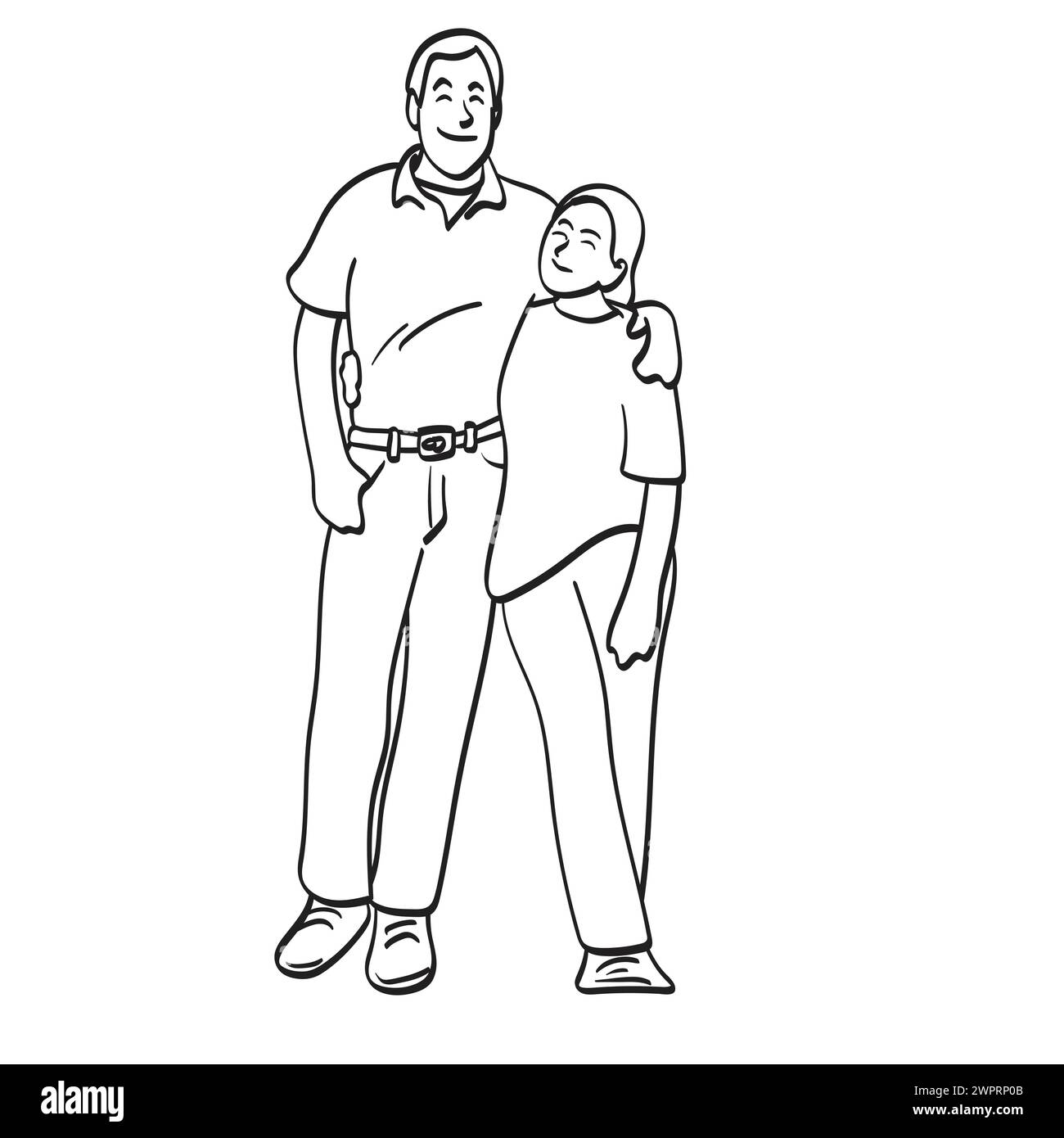 young couple in love illustration vector hand drawn isolated on white background Stock Vector ...