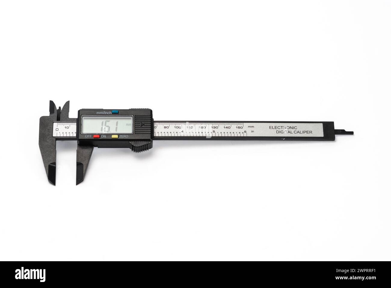 Electronic caliper for measuring on white background Stock Photo - Alamy