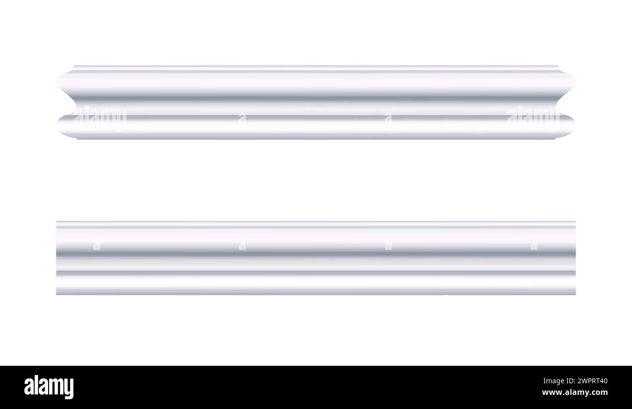 Ceiling cornice. White molding. Realistic vector illustration isolated ...