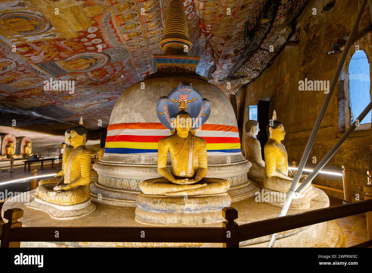 A view of the Dambulla cave temple(Golden Temple of Dambulla), a World ...