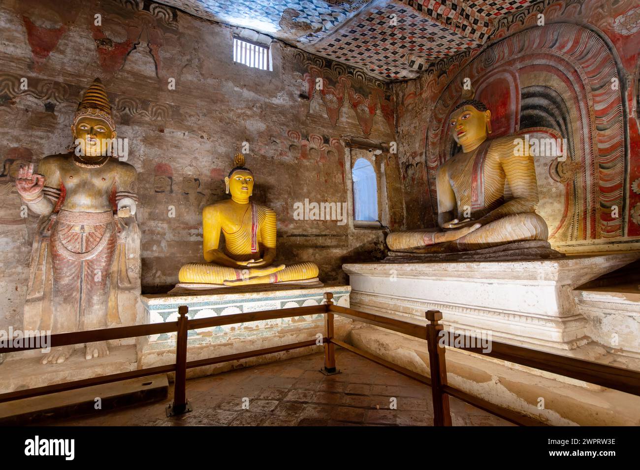 A view of the Dambulla cave temple(Golden Temple of Dambulla), a World ...