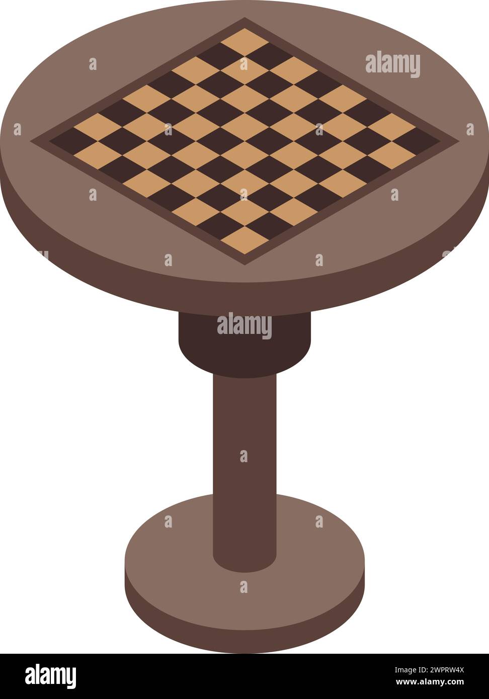Round chess table icon isometric vector. Children playing. Student ...