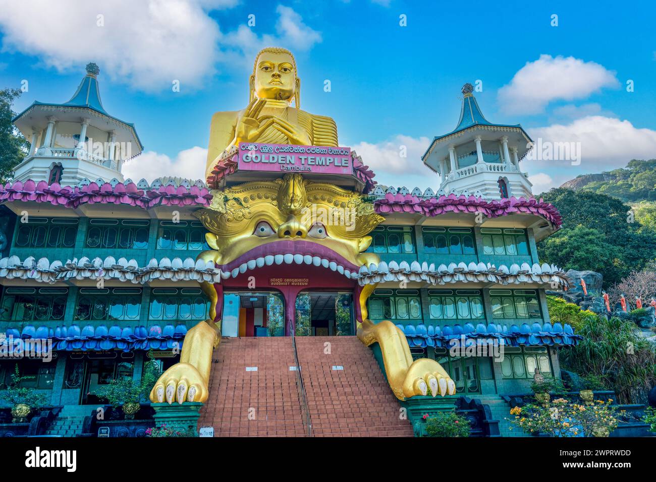 A view of the Dambulla cave temple(Golden Temple of Dambulla), a World ...