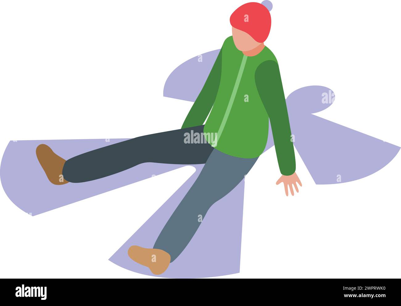 Snow angel icon isometric vector. Cool frozen. Winter fun outside Stock ...