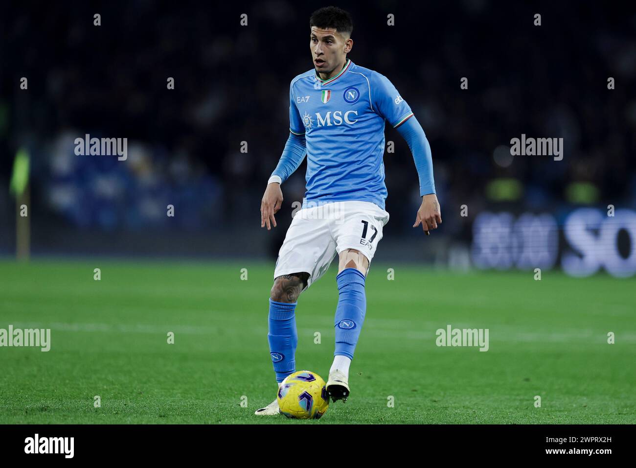 SSC Napoli's Uruguayan defender Mathias Olivera controls the ball ...