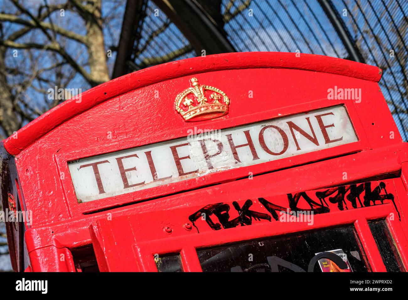 Soho, London UK, March 08 2024, Part Of A Red Public Telephone Call Box ...