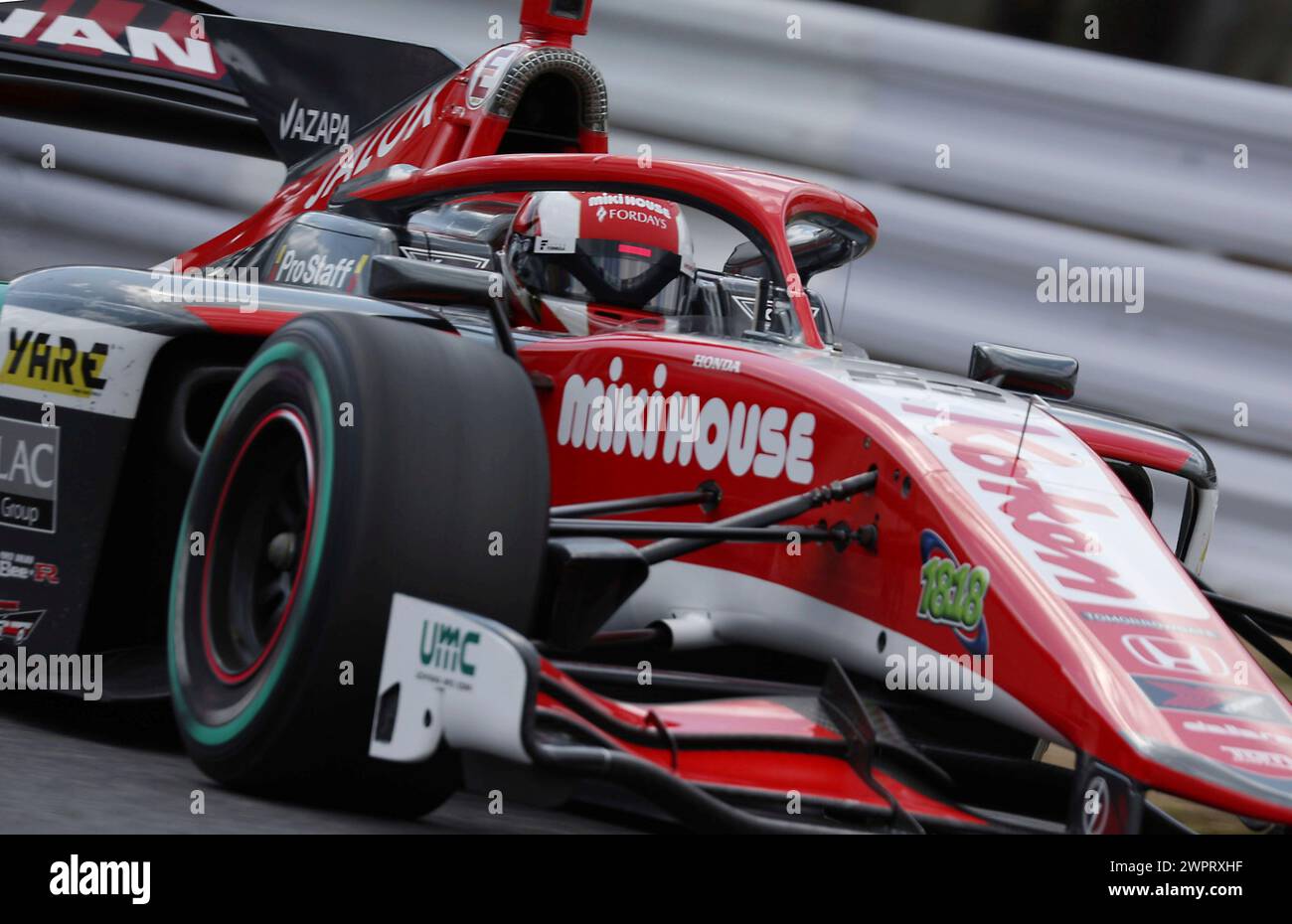 Japanese Juju Noda steers her machine during the Super Formula race at ...