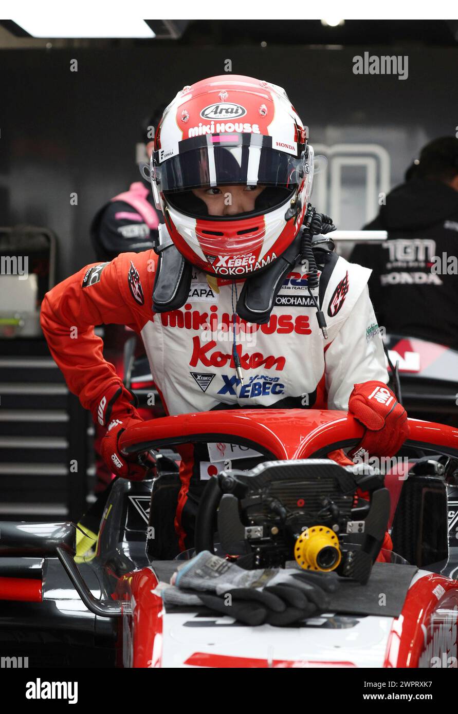 Japanese Juju Noda steers her machine during the Super Formula race at ...