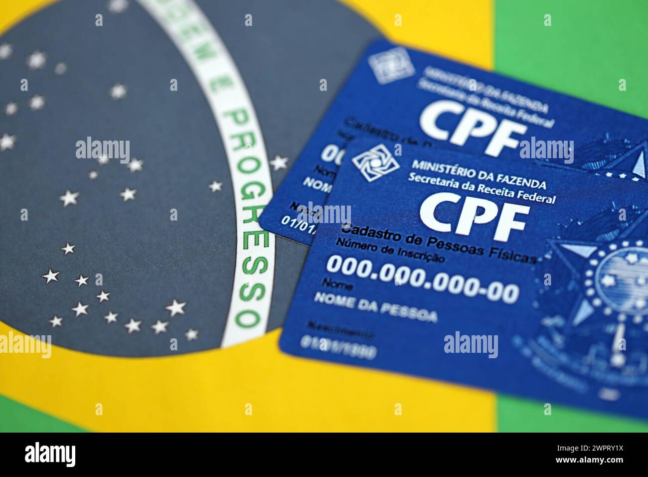 KYIV, UKRAINE - OCTOBER 31, 2023 Blue CPF card document template. The ...