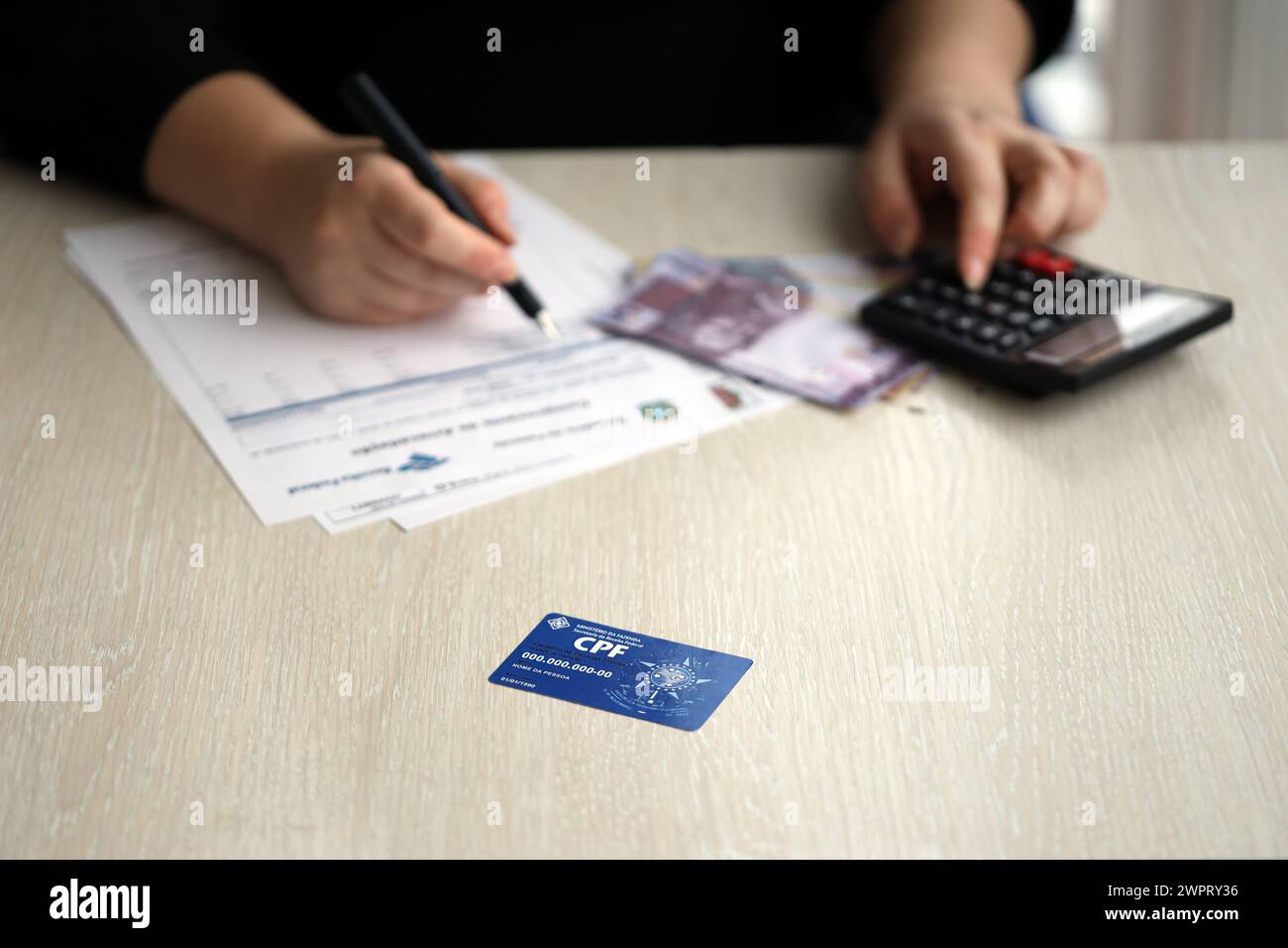 KYIV, UKRAINE - OCTOBER 31, 2023 Blue CPF card document template. The ...