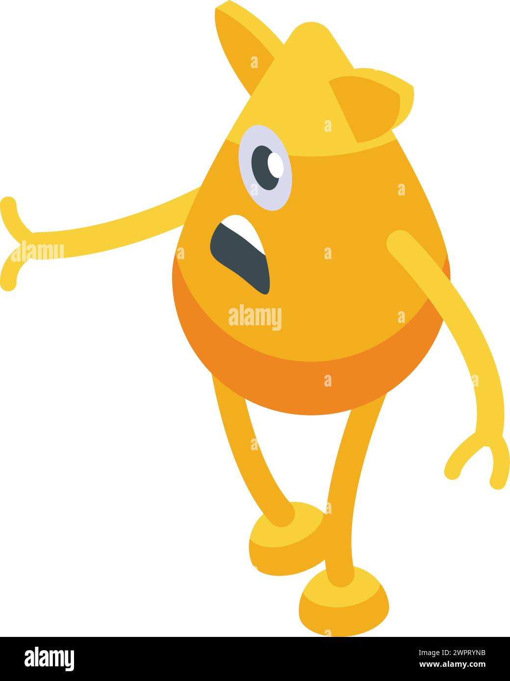 Yellow monster funny icon isometric vector. Smile mouth comic. One eye ...