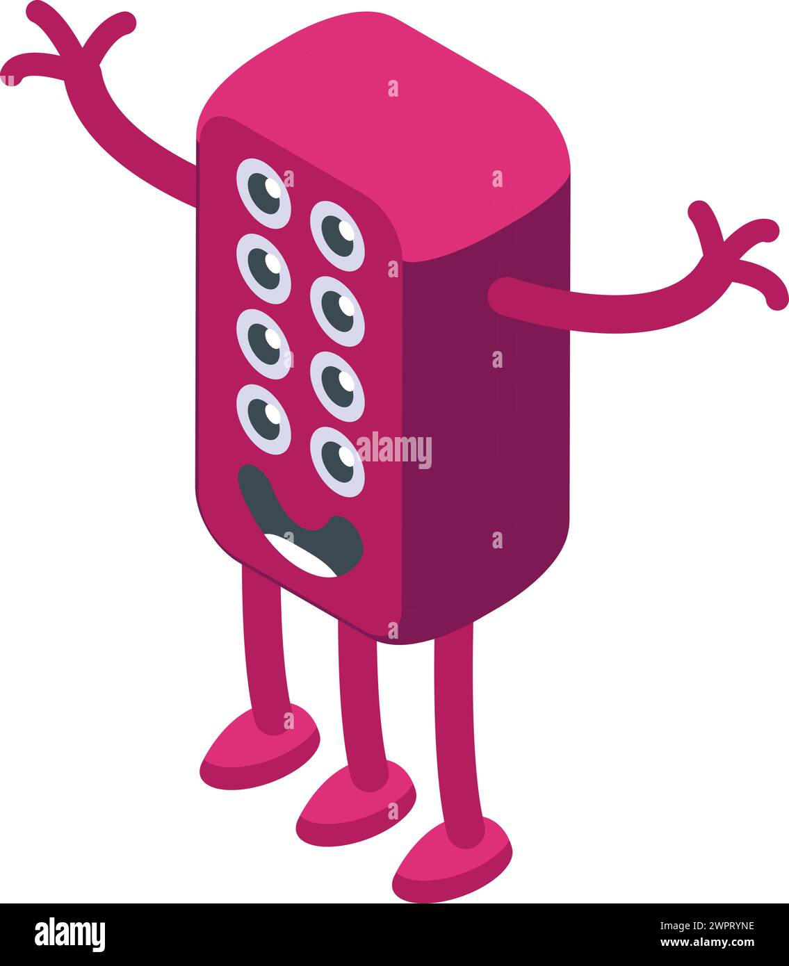 Multi eyes monster icon isometric vector. Comic beast. Funny cute ...