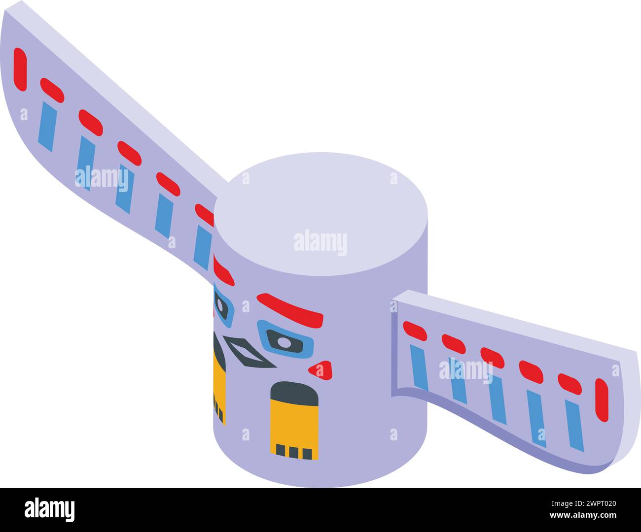 White eagle totem icon isometric vector. Island maya. Animal shaman ...