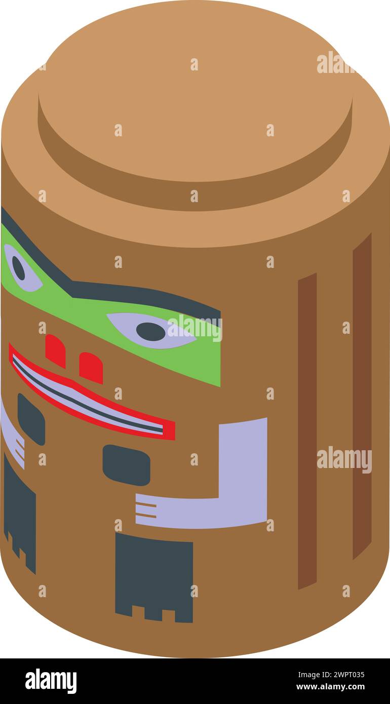 Canada animal icon isometric vector. Maya idol totem. Tropical culture ...