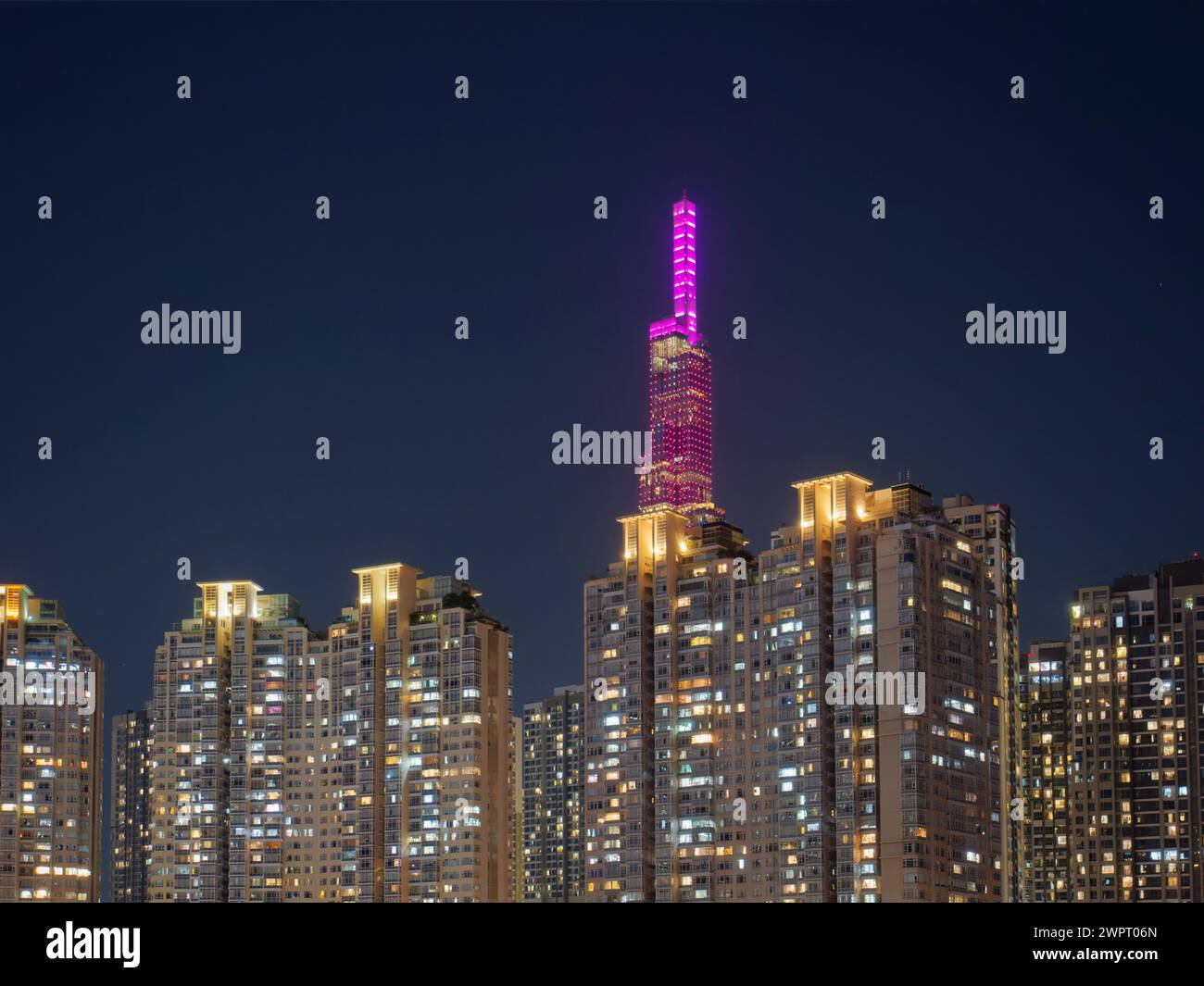 Landmark 81 Building at night Ho Chi Minh City Vietnam TV000620 Stock ...